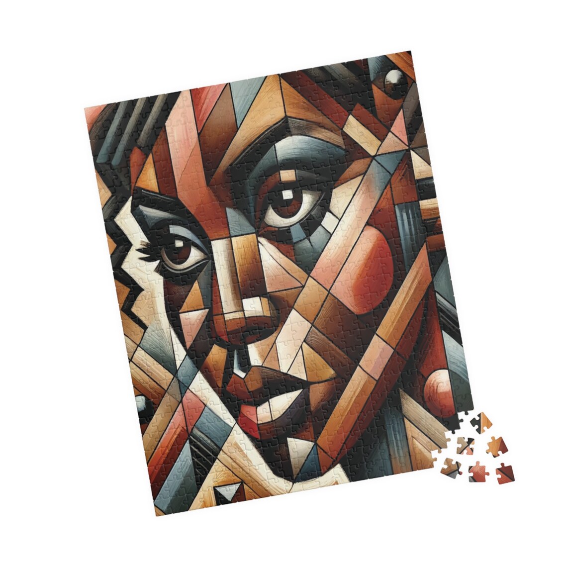 Cubist Art Jigsaw Puzzle Abstract Black Female Portrait Geometric ...