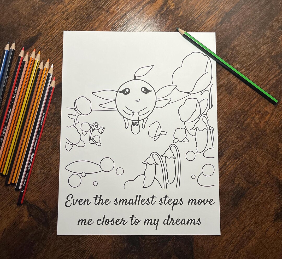 Printable Affirmation Coloring Page – “even the Smallest Steps Move Me ...