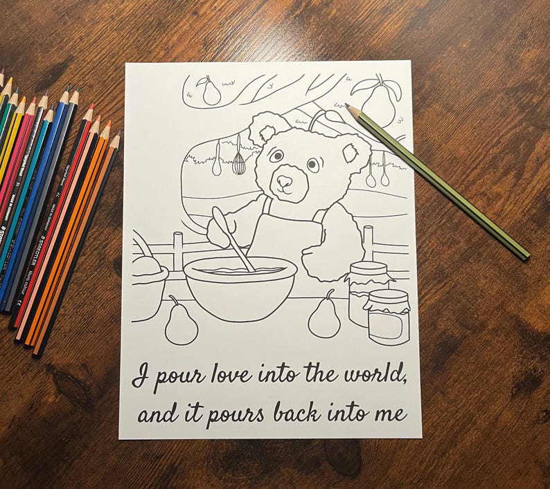 Printable Affirmation Coloring Page – “I Pour Love Into the World ...