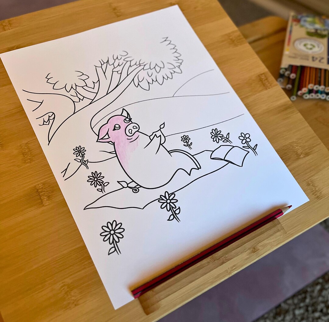 Penny the Fig Pig - Printable Coloring Page | Cute Whimsical Nature ...