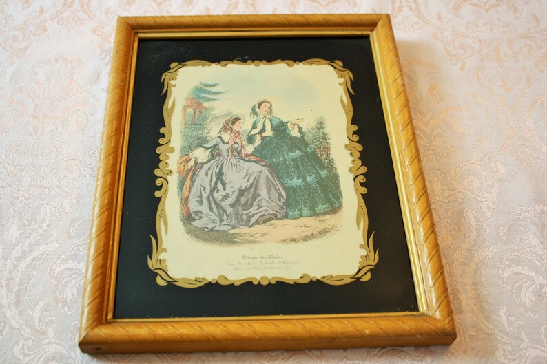 Antique Miroir Des Modes French Fashion Prints Framed. Set of Two ...