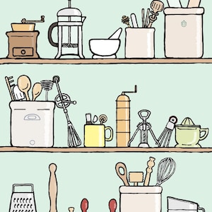 Kitchen Art Print: "spot the Spurtle" - Etsy