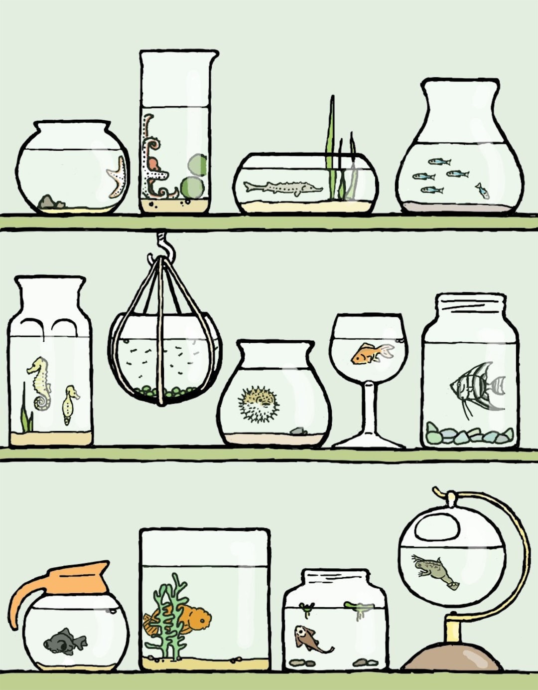 Fish Art Print: "isolated Elements" - Etsy