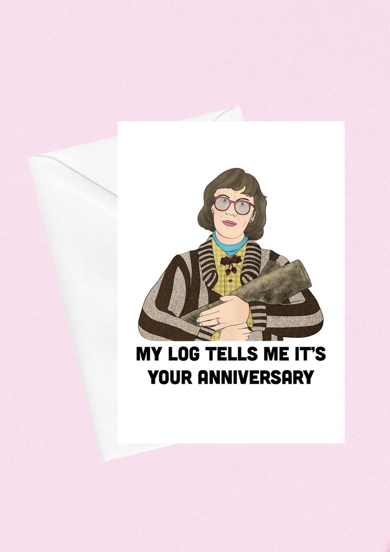 Log Anniversary Card - Etsy