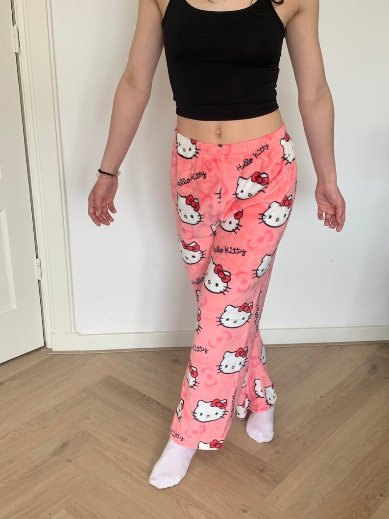 Hello Kitty Black and Pink Matching Couples Pajamas Pants- Comfy and ...
