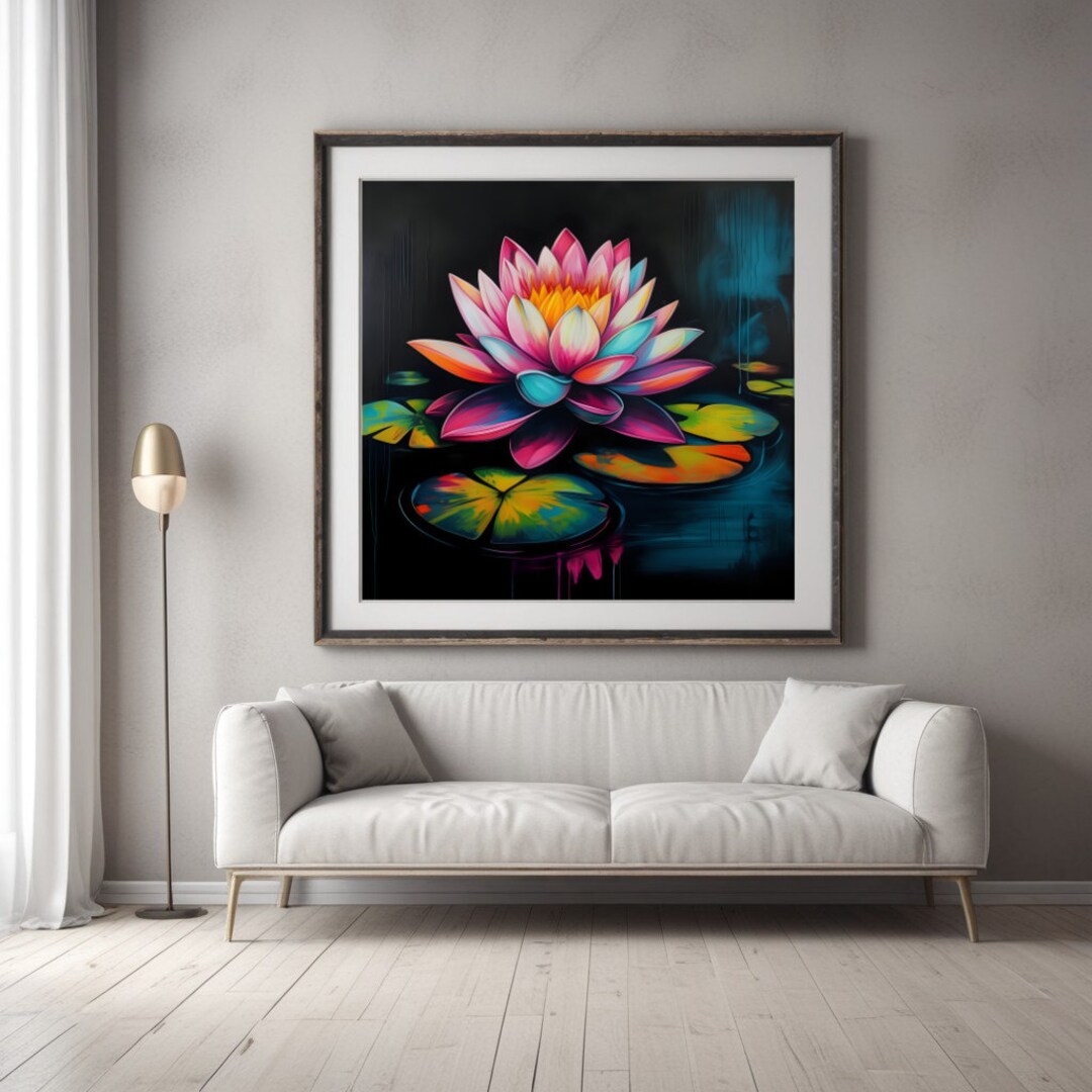 Water Lily Printable Art Graffiti Modern Art Pop Art Digital Download ...