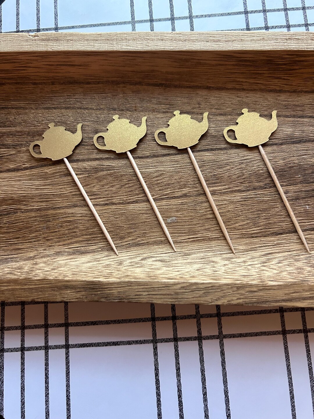 Gold Teapot Mini Food Picks- Mini Food Pics, Cupcake Toppers, Fall ...