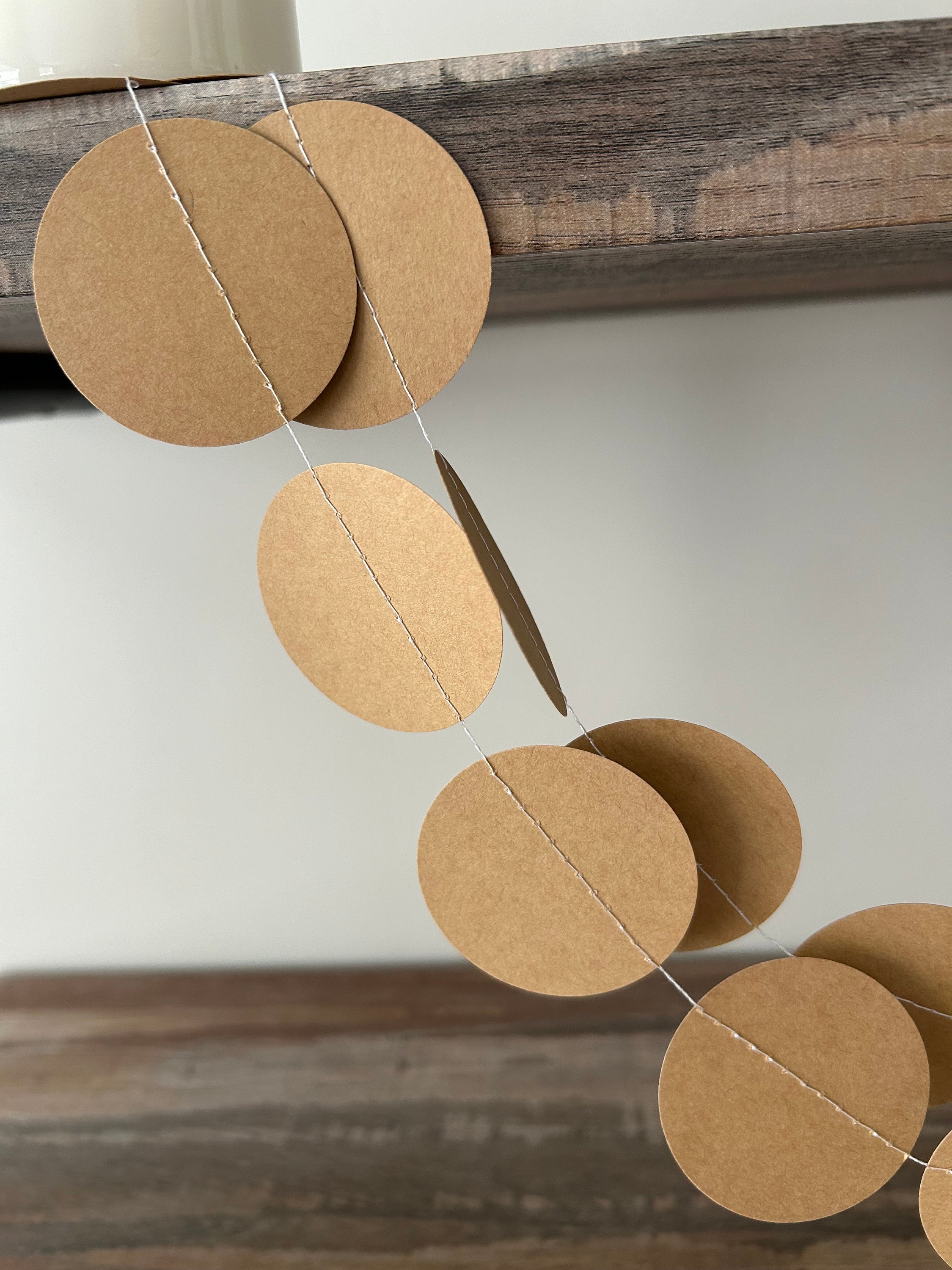 Vintage Kraft Color Circle Paper Garland - Circle Garland, Party Decor ...