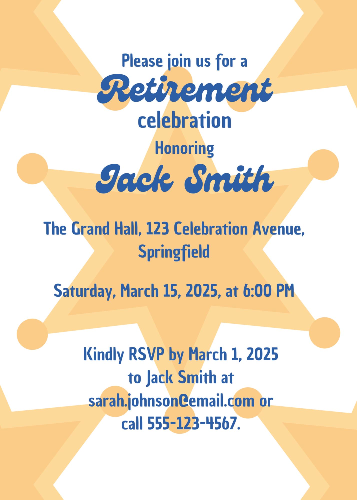 Police Retirement Invitation Template: Customizable Party Invite ...