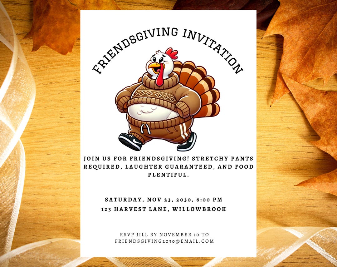 Funny Friendsgiving Invitation, Friendsgiving Dinner Party, Funny ...
