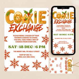 Christmas Cookie Exchange Invitation Bundle | Printable and Digital ...