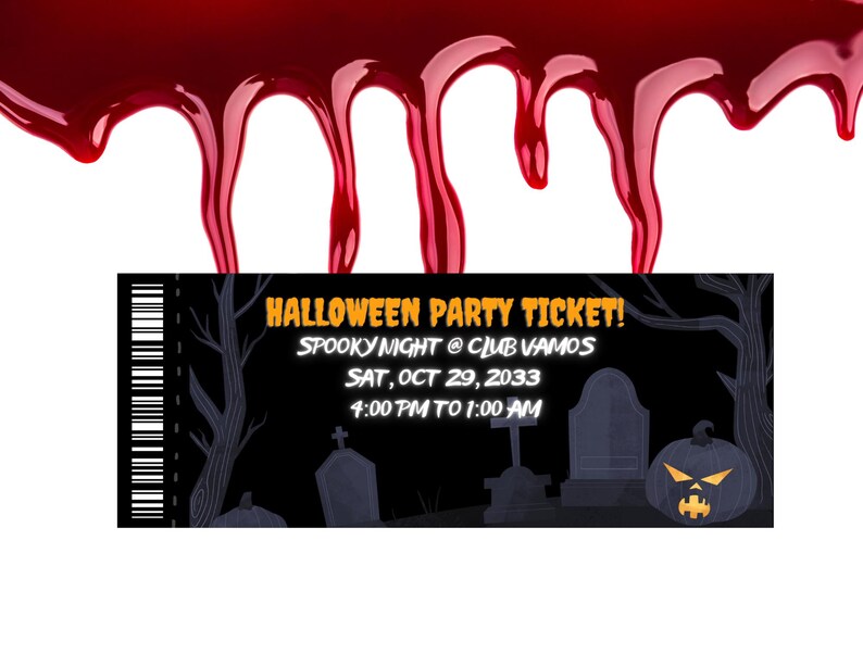 Halloween Party Ticket, Halloween Party Invitation, Trunck or Treat ...