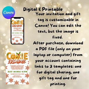 Christmas Cookie Exchange Invitation Bundle | Printable and Digital ...