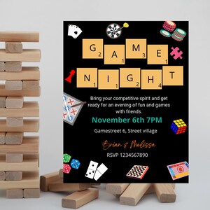 Editable Game Night Invitation: Family Reunion Party (canva Template ...