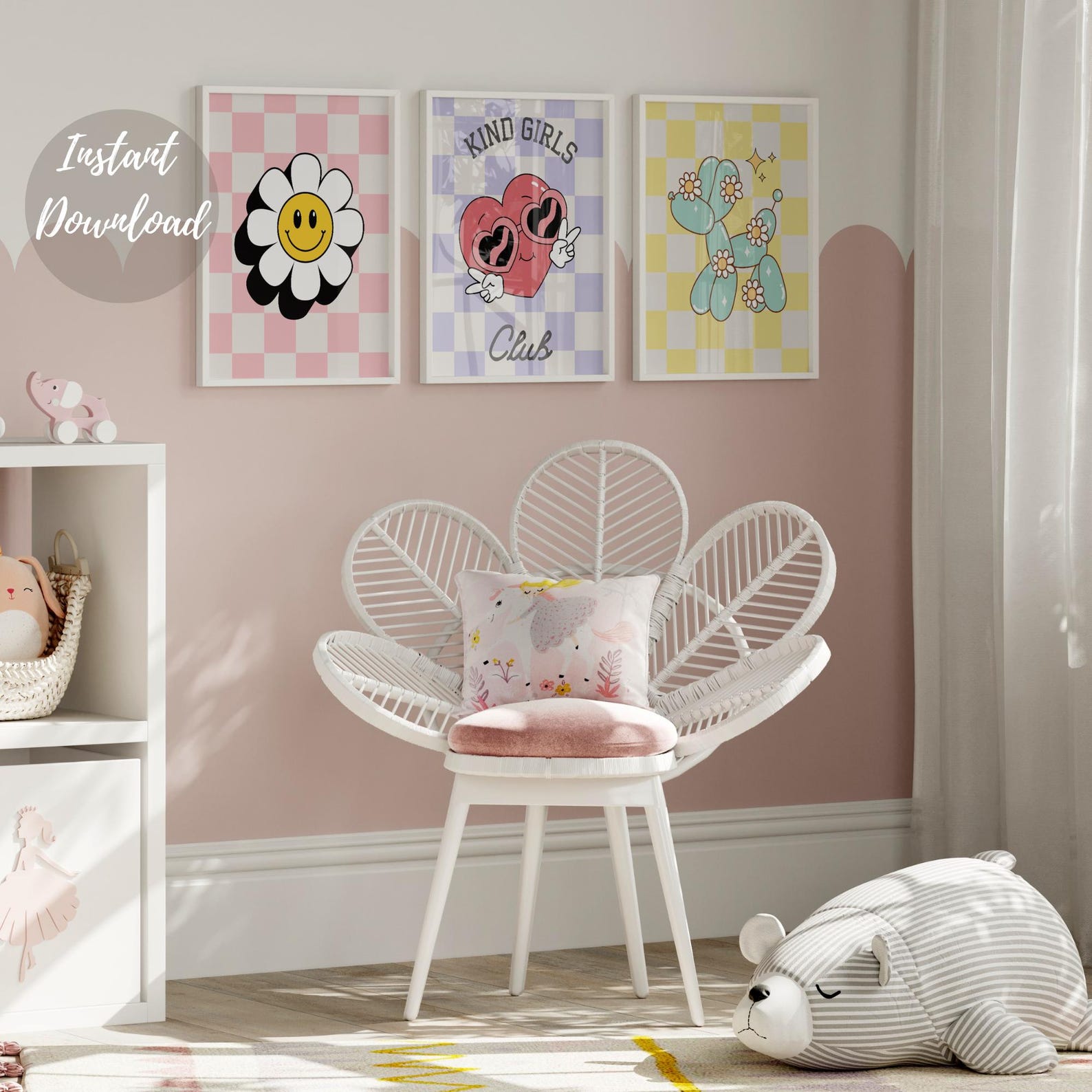 Kind Girls Club Wall Art Prints, 70s Decor (digital Download) - Etsy