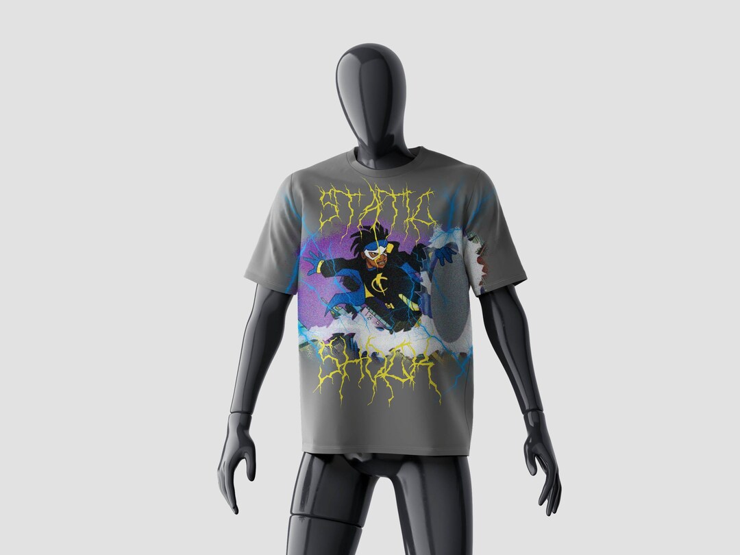 Static Shock - "static" Custom Streetwear Anime Tee - Etsy