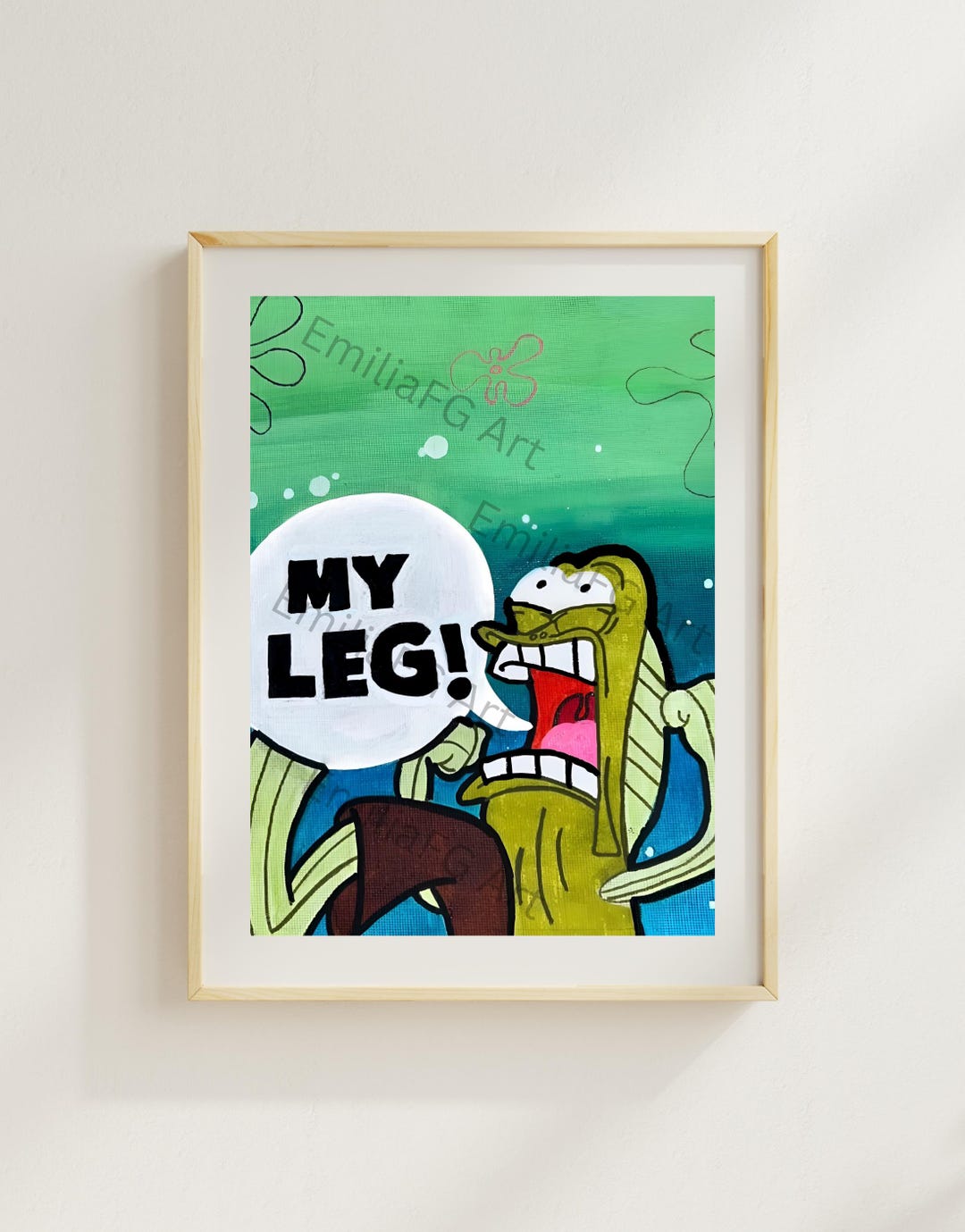 MY LEG! Digital Art Print – Fred Spongebob Square Pants Cartoon Meme ...