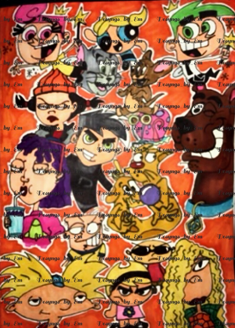 Nickelodeon Cartoon Collage - Etsy