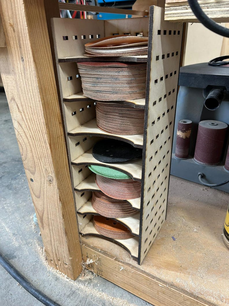 Tool Organizer Digital SVG File | 5" Disc Sand Paper Storage | Workshop ...