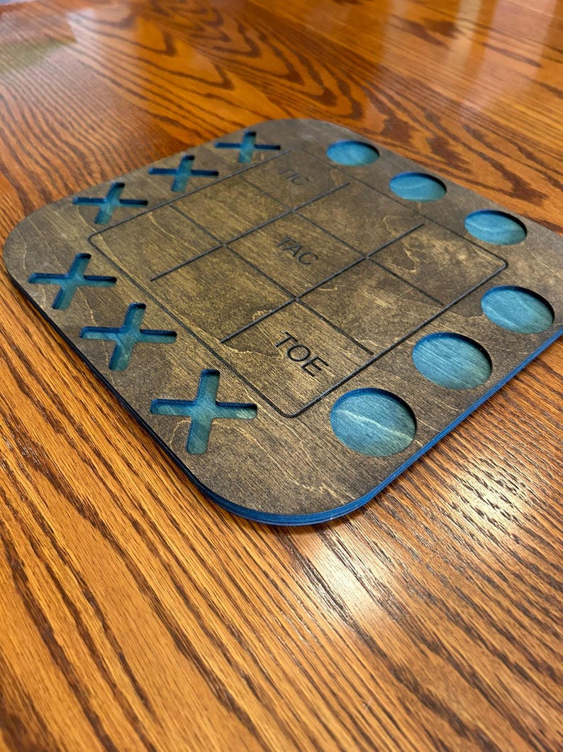 Tic-tac-toe Game | Wooden Game | X's and O's Game | Handmade Game Board ...
