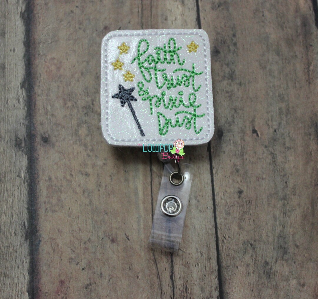 Faith Trust Glitter Badge Reel, Faith Badge Reel, Badge Reel ...