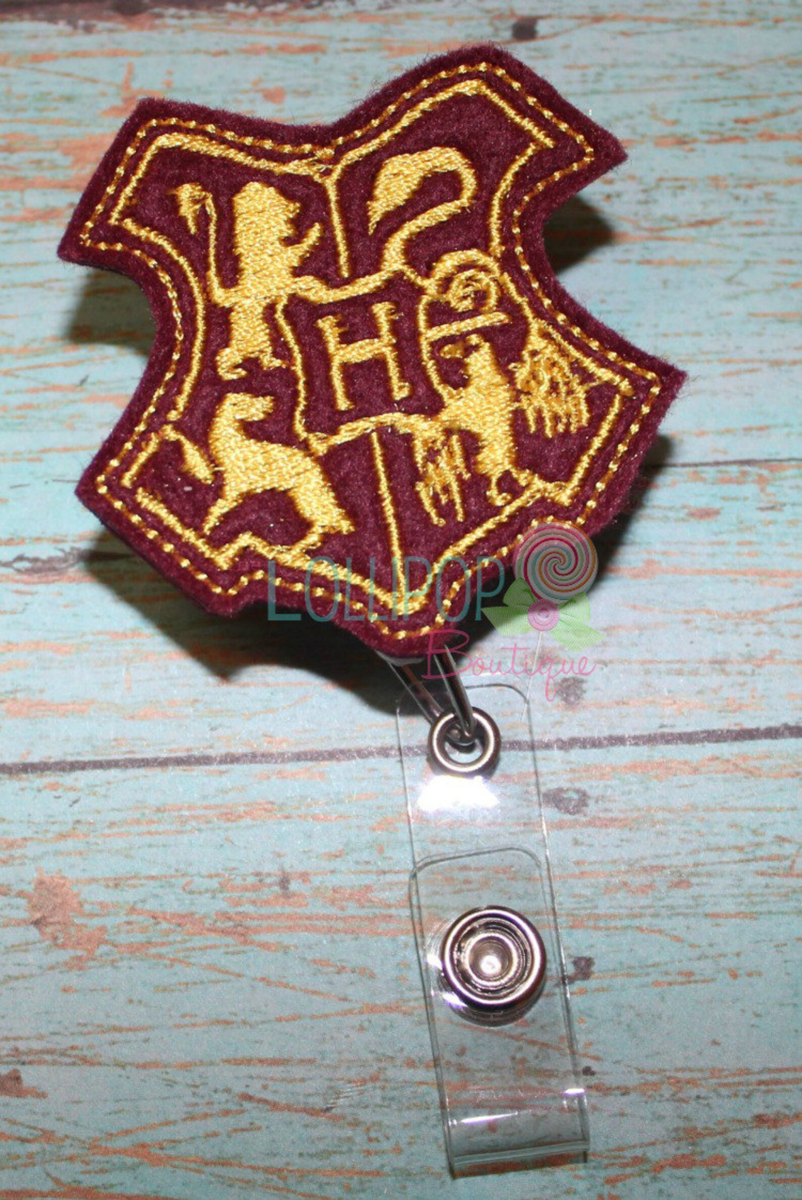 Wizard Crest Badge Reel Felt Badge Reel ID Badge Holder ID - Etsy