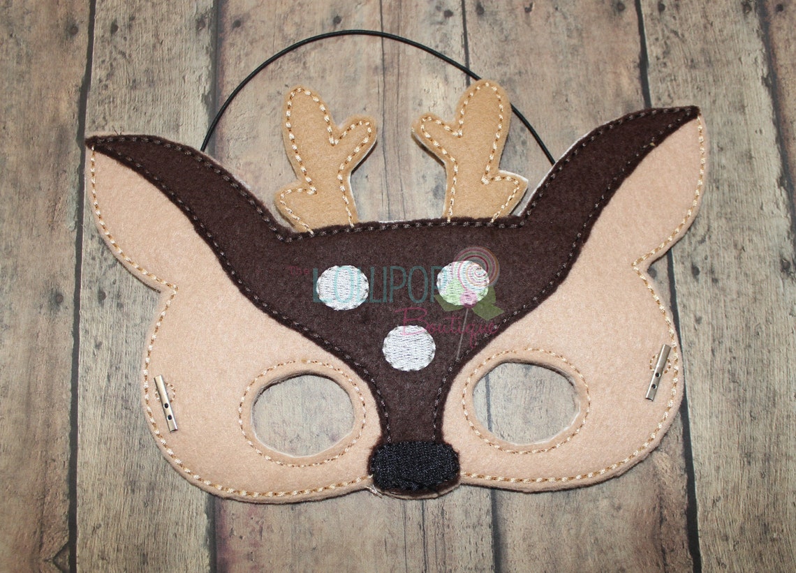 Felt Deer Face Mask Deer Face Mask Felt Face Mask Dress up - Etsy