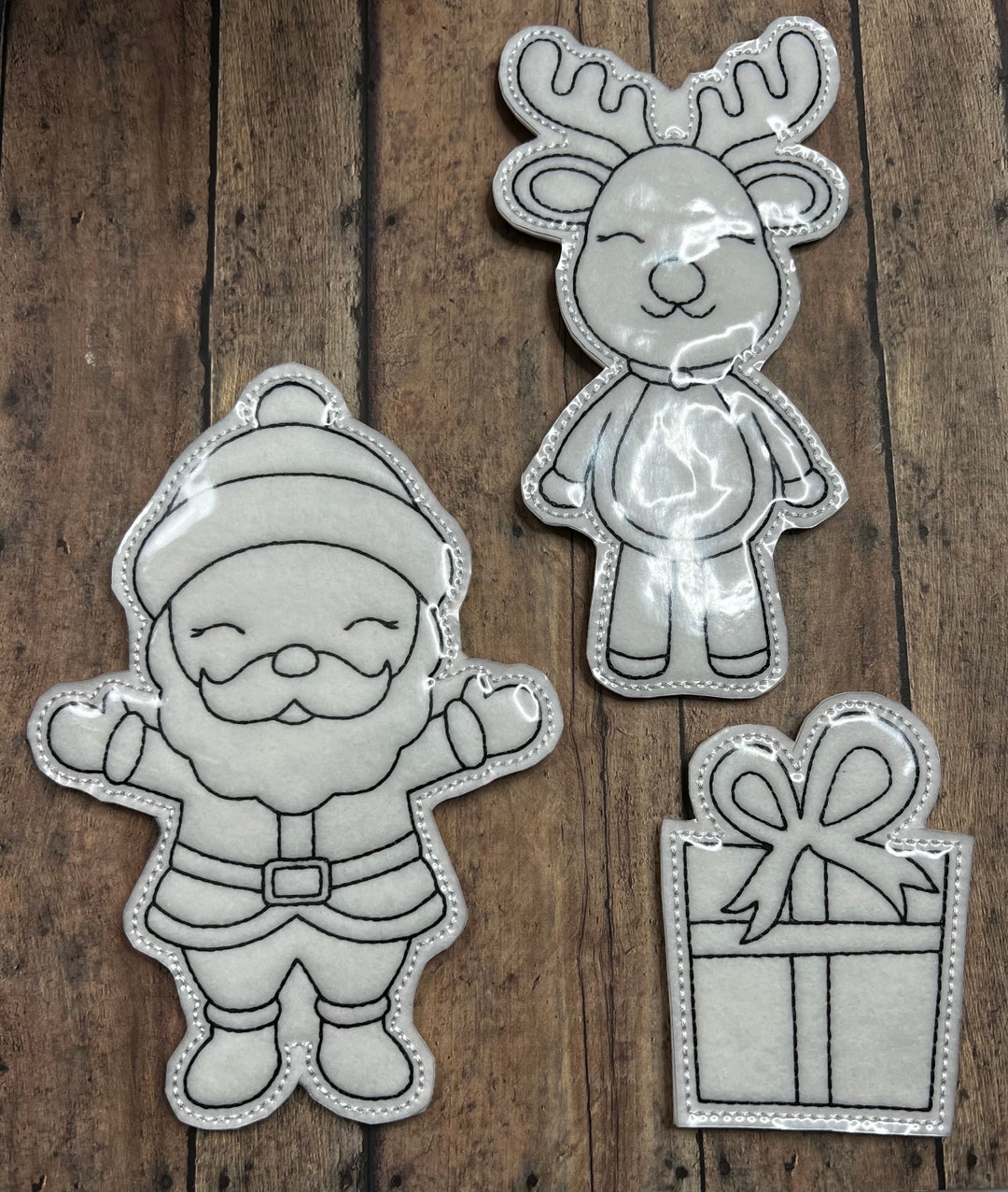 Santa and Friends Coloring Set, Reusable Coloring Dolls, Dry Erase ...