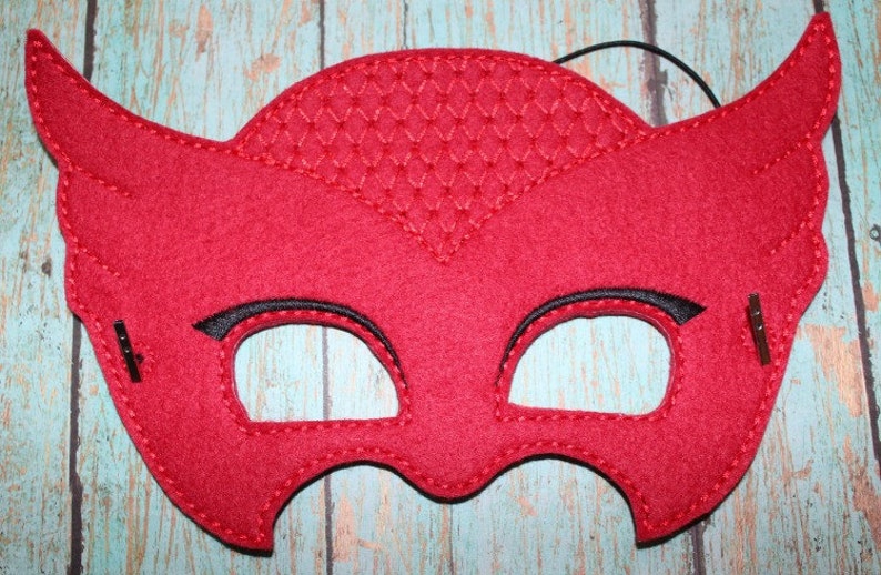 Red Owl Night Time Hero Felt Mask Felt Dress up Mask Felt - Etsy