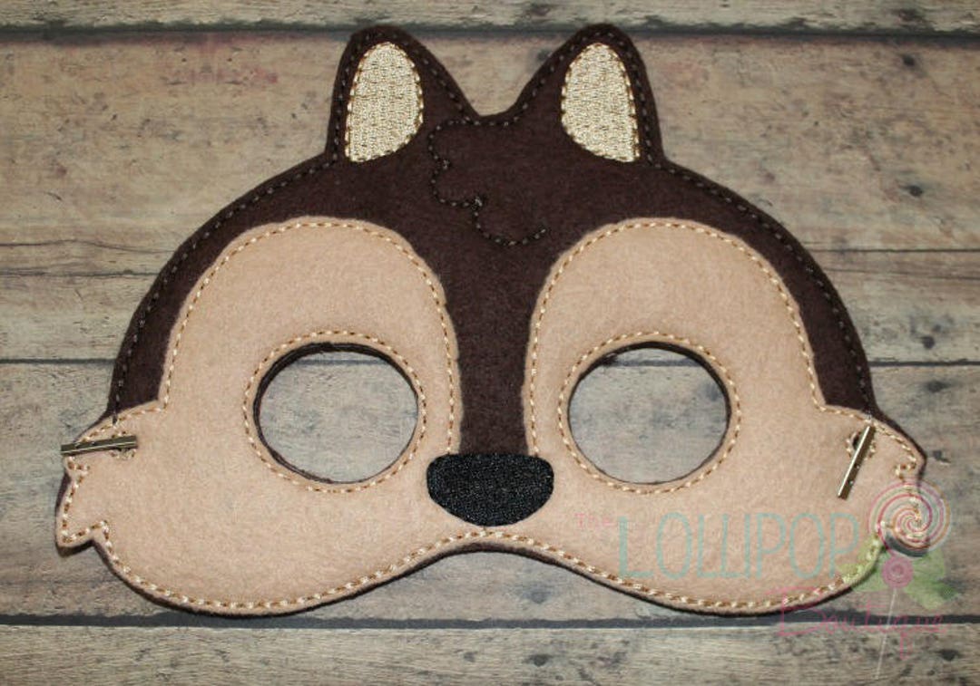 Chipmunk Felt Mask, Felt Mask, Dress up Mask, Halloween Mask, Pretend ...
