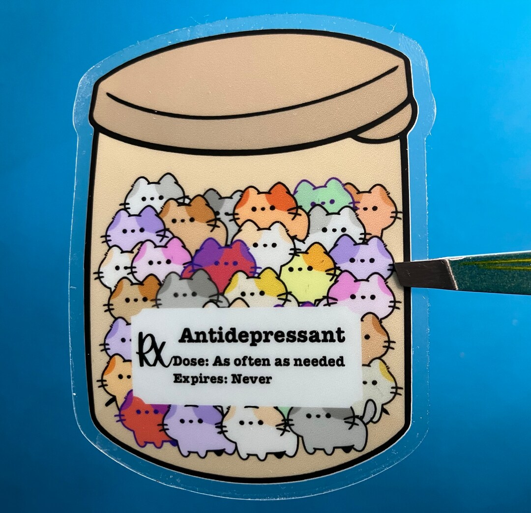 Cats Are Antidepressants Vinyl Sticker - Etsy