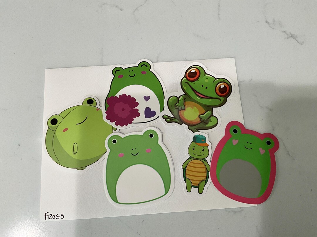 Squishmallow / Kawaii Frogs 6 Sticker Bundle, Stickers, Scrapbook ...