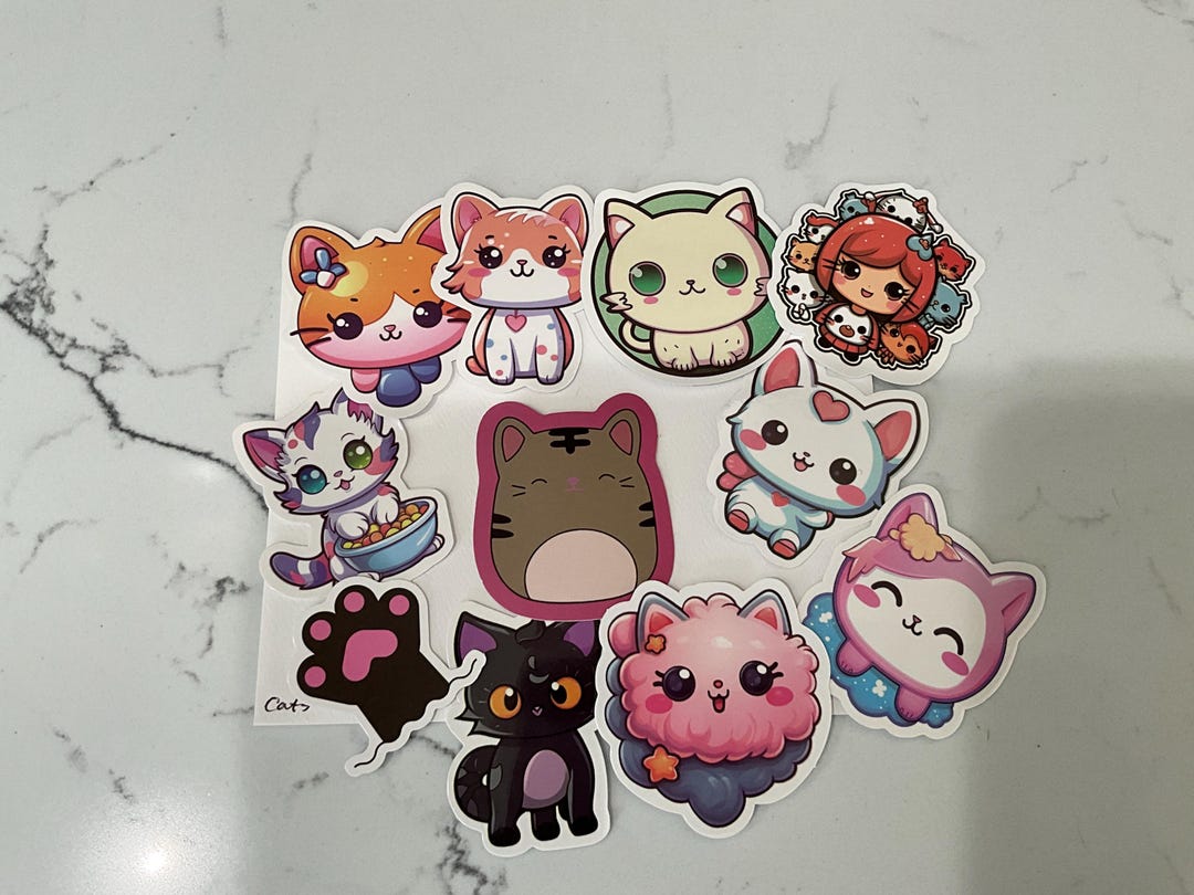 Squishmallow / Kawaii CATS 11 Sticker Bundle, Stickers, Scrapbook ...
