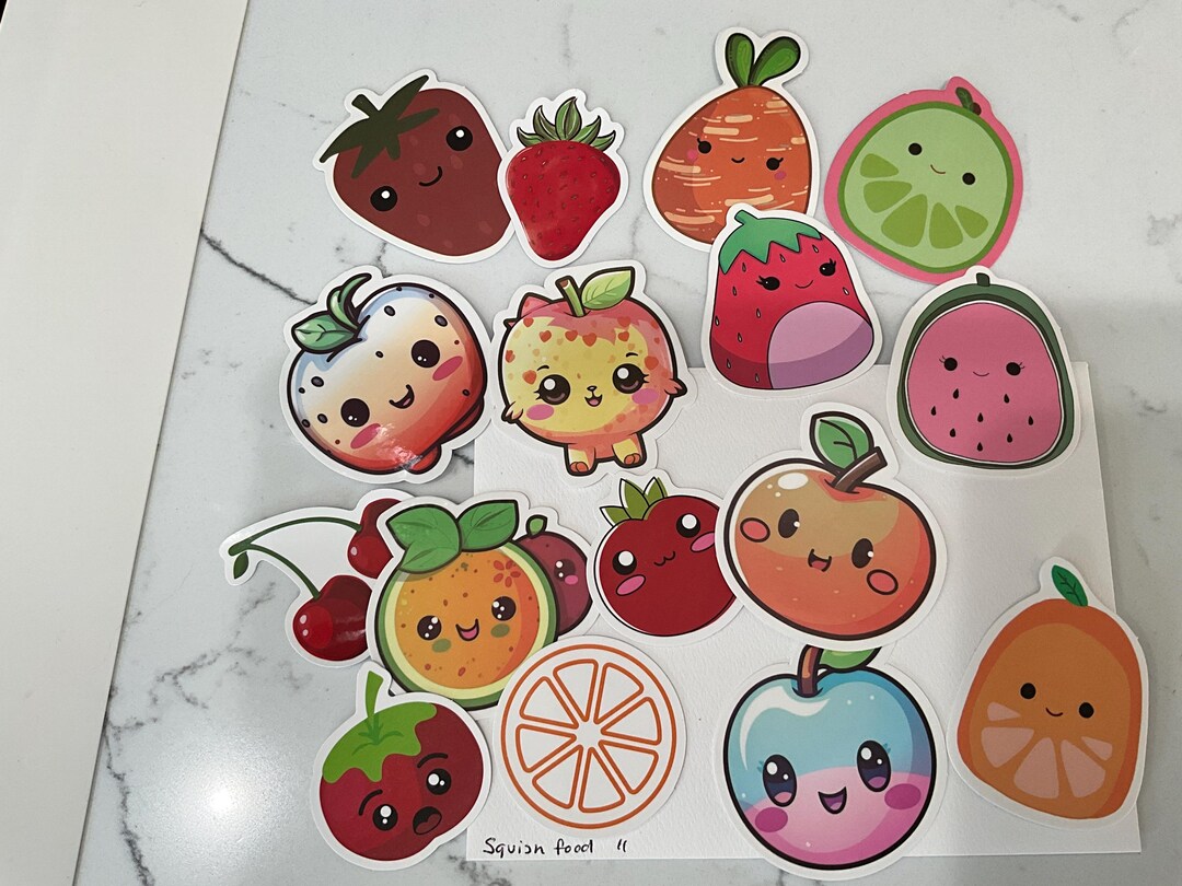 Squishmallow / Kawaii Food 15 Sticker Bundle, Stickers, Scrapbook ...
