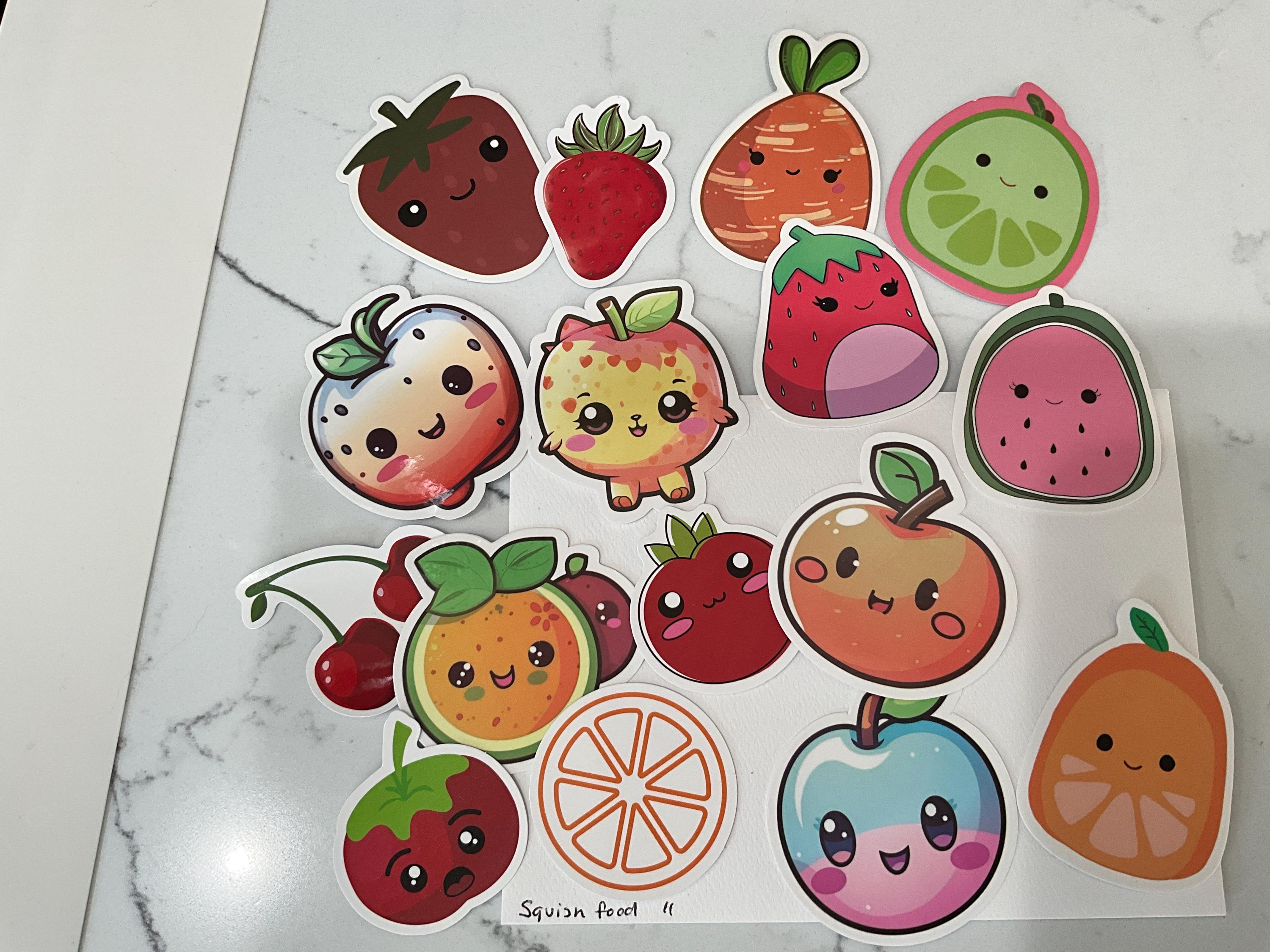 Squishmallow / Kawaii Food 15 Sticker Bundle, Stickers, Scrapbook ...