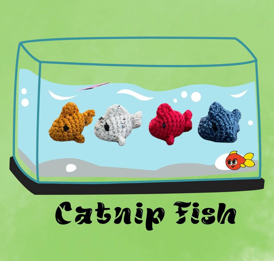 Crochet Catnip Fish, No Plastic Filling, Premium Catnip, Eco-friendly ...