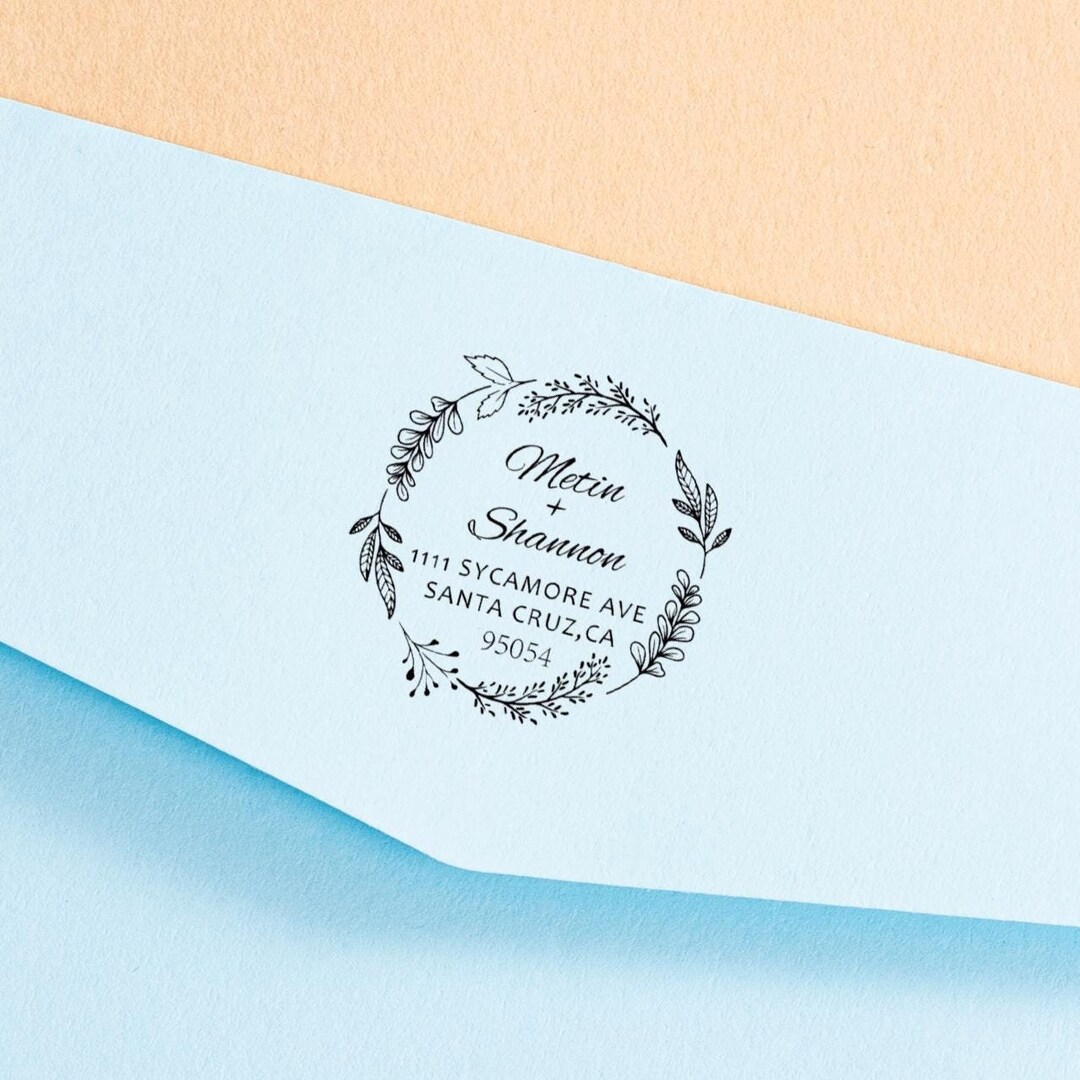 Personalised Circle Return Address Stamp,self Inking Address Stamp ...