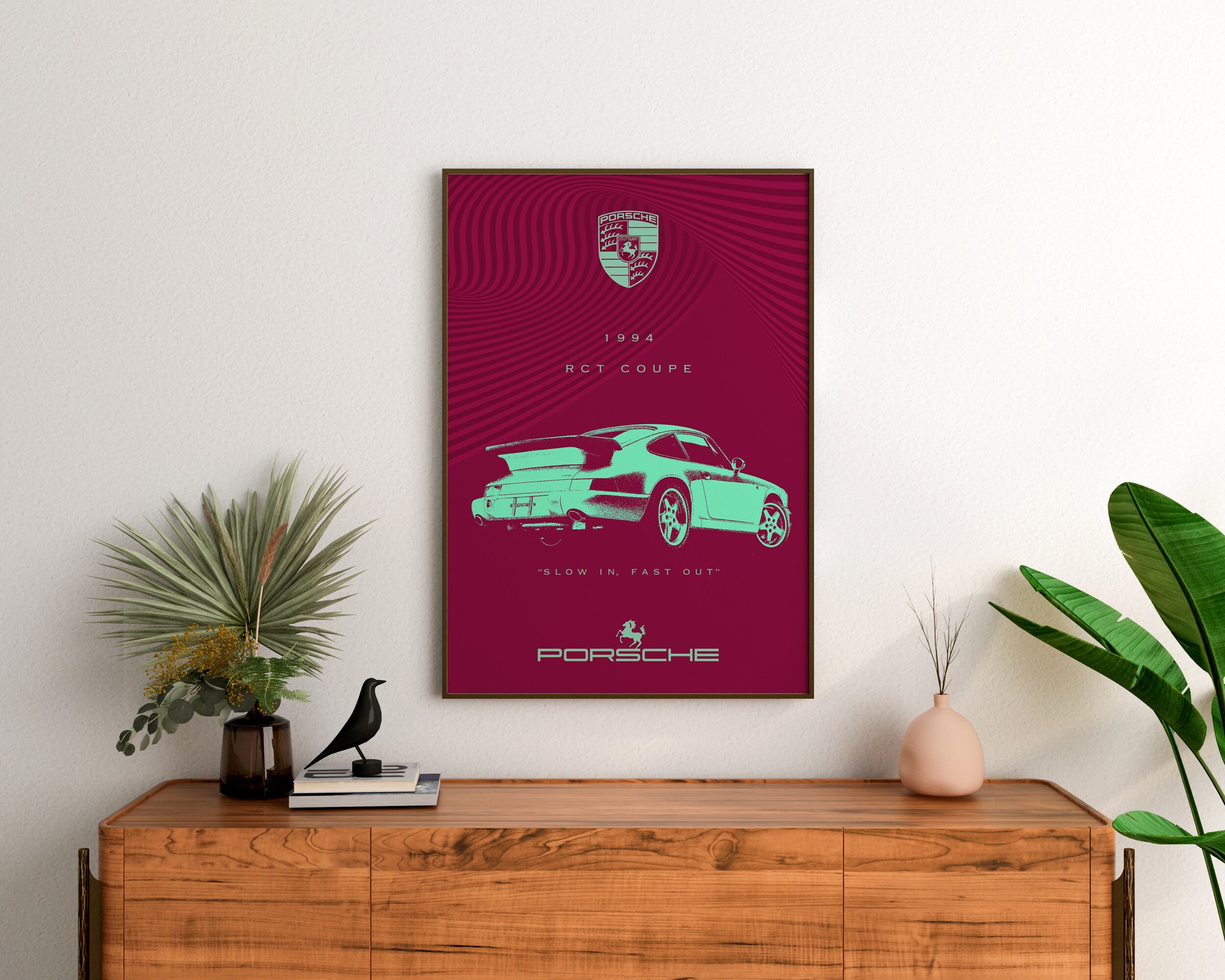 Porsche RCT Coupe Classic Car Poster - Vintage Auto Wall Art Print ...