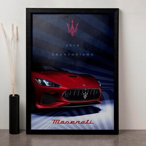 Maserati Granturismo Digital Poster - High-quality Sports Car Art - Etsy