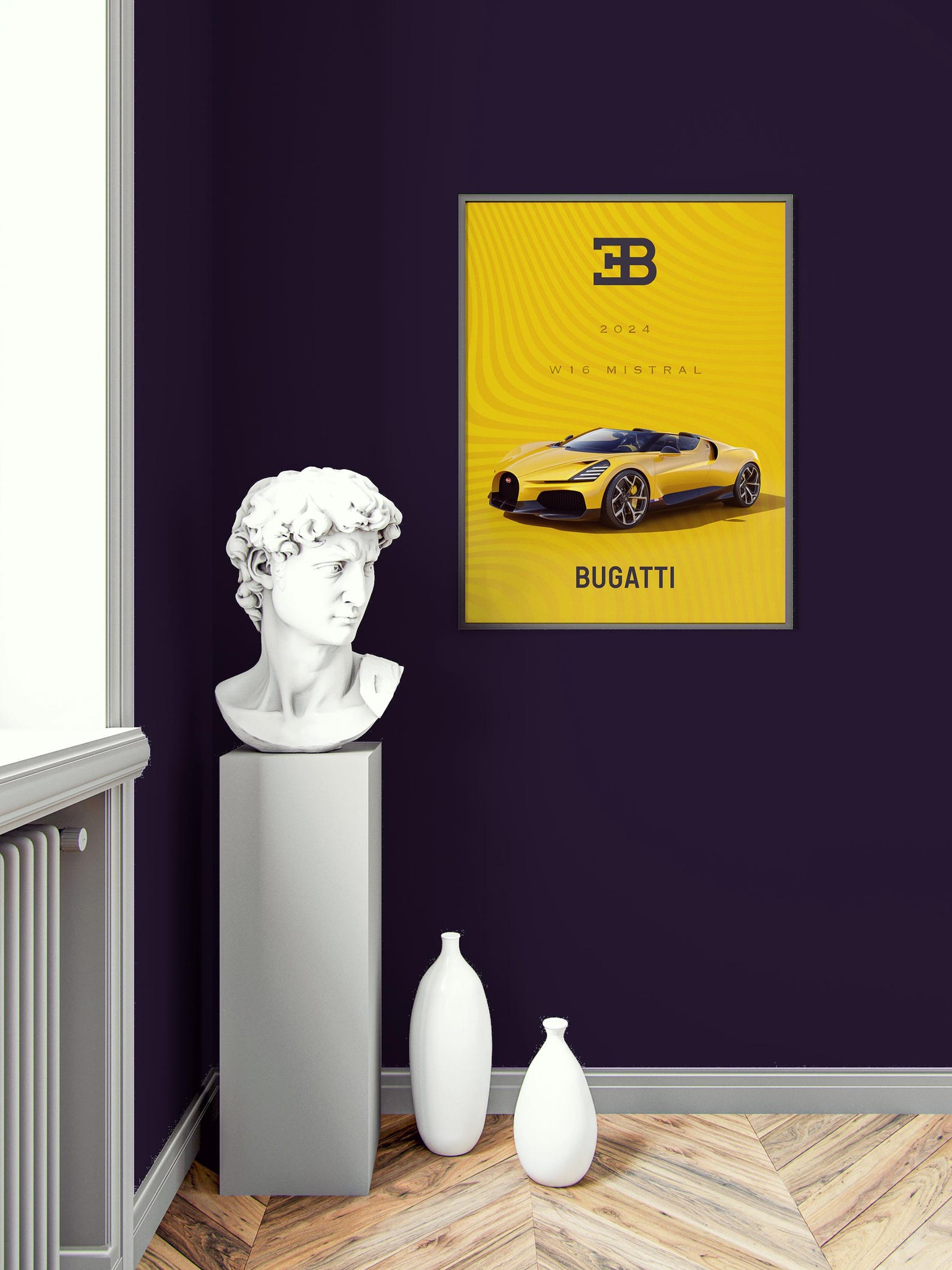 2024 Bugatti W16 Mistral Poster | Luxury Hypercar Art Print | Digital ...