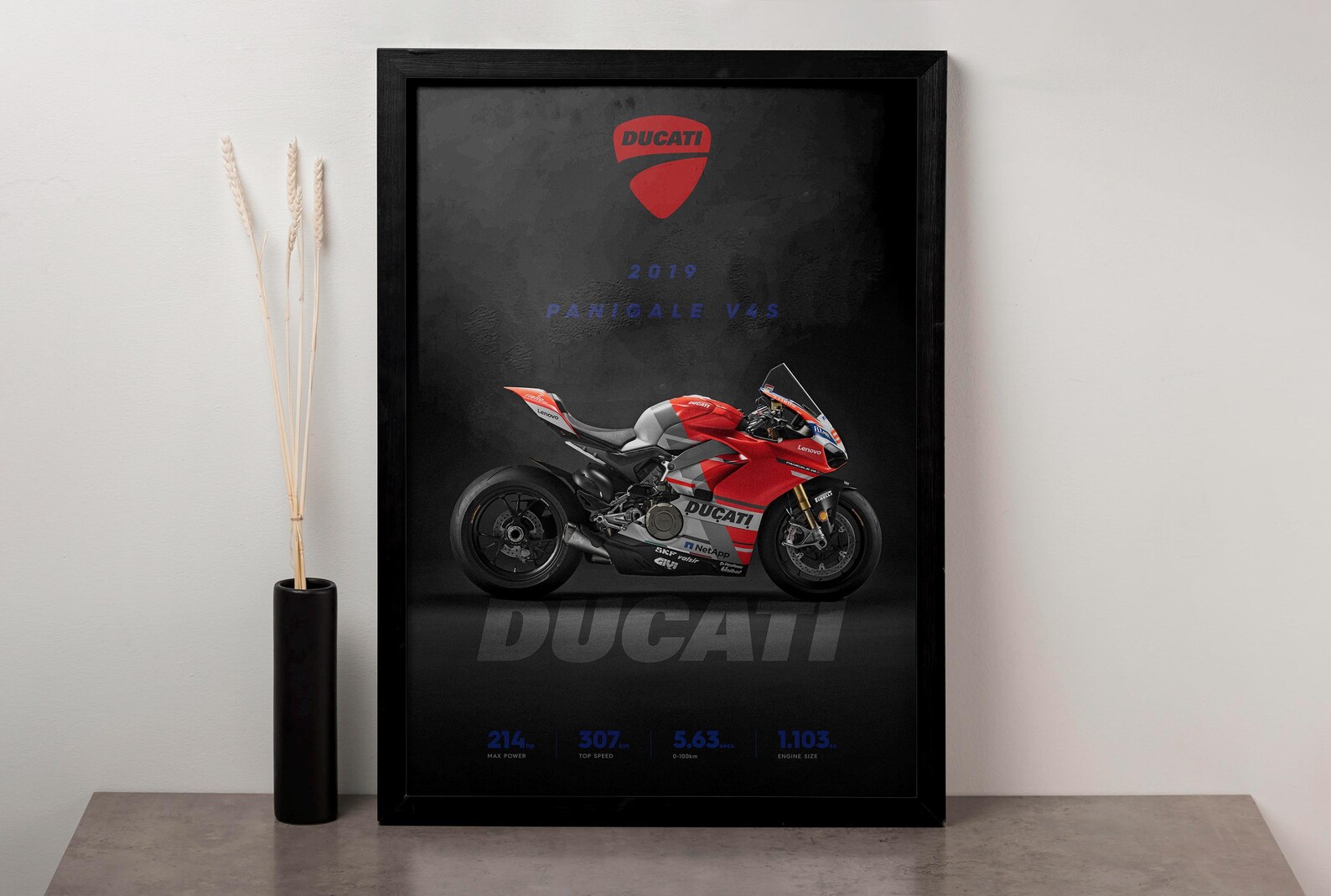 2019 Ducati Panigale V4S Motorcycle Poster | High-performance ...
