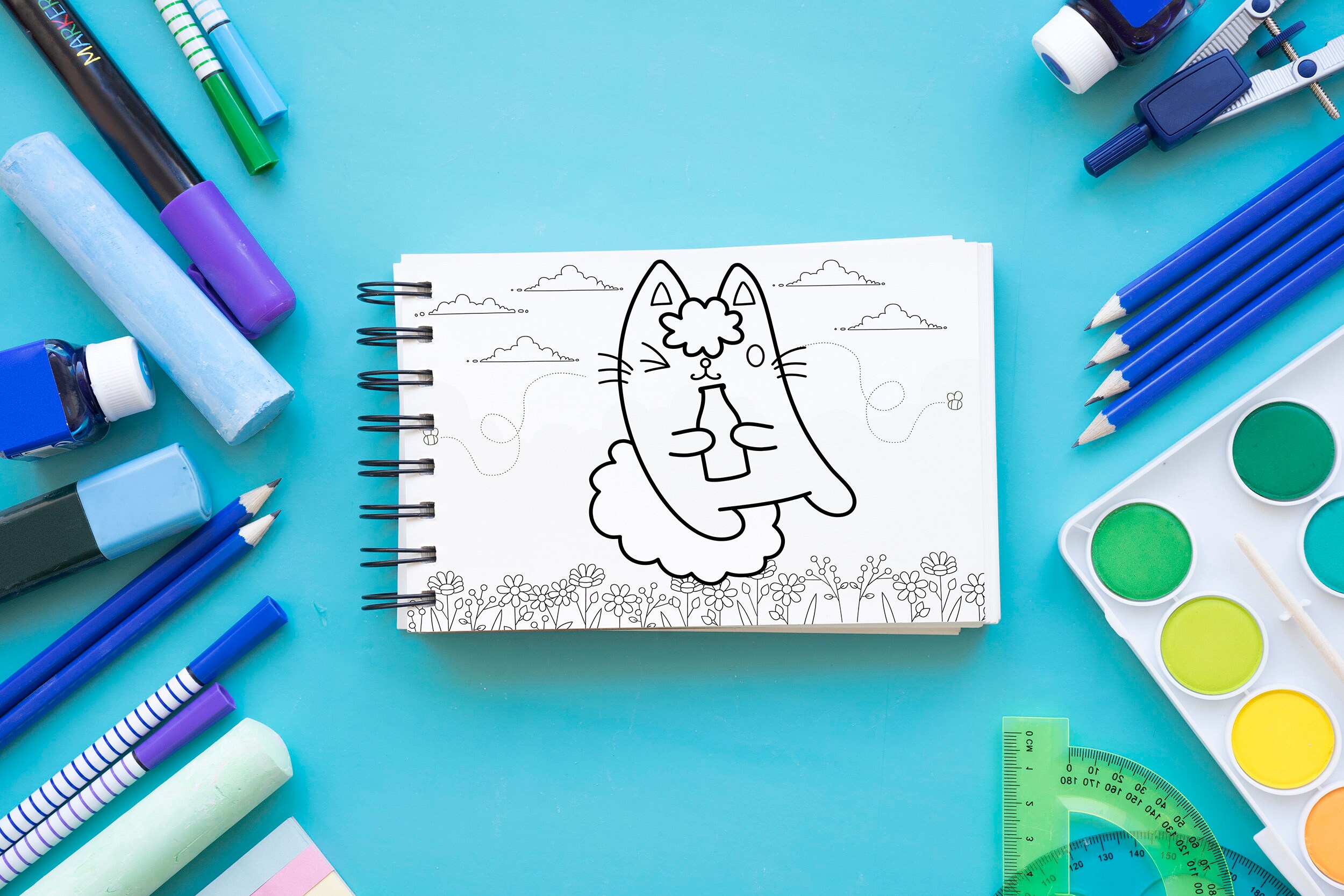 Endless Creativity With Our Cats and Dinos Printable Coloring Page ...