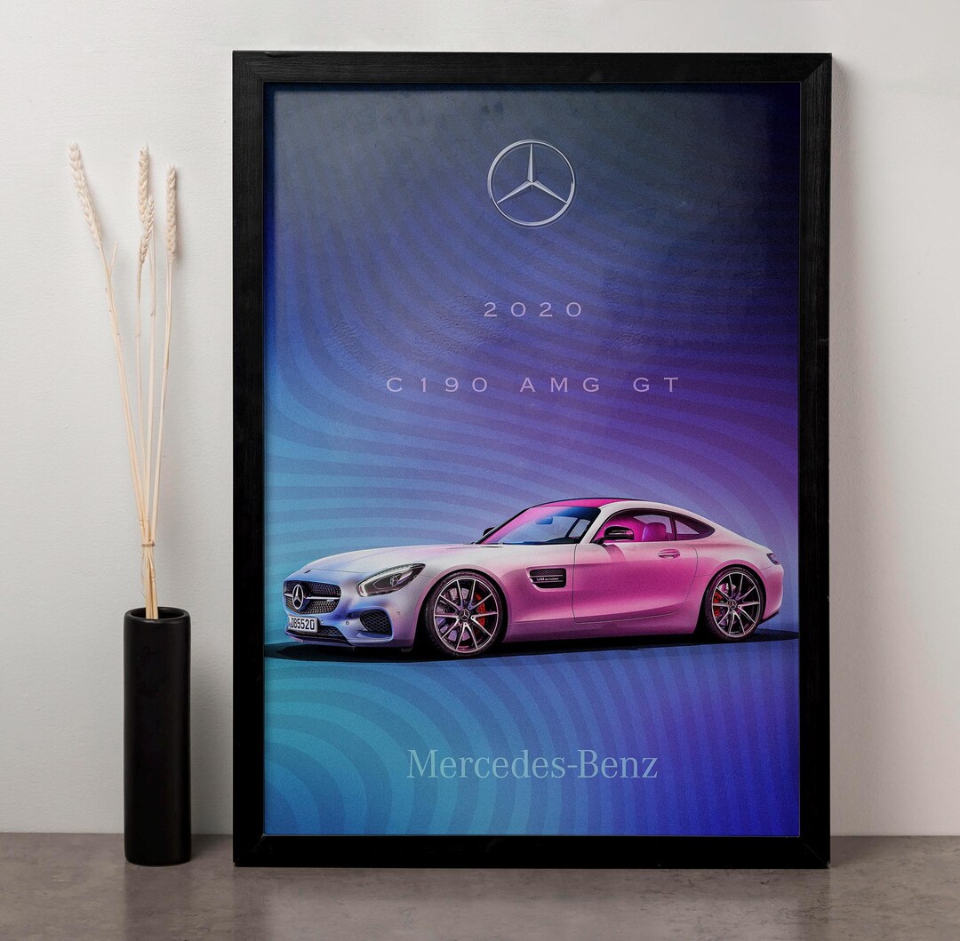2020 Mercedes-benz C190 AMG GT Poster | Luxury Sports Car Art Print ...