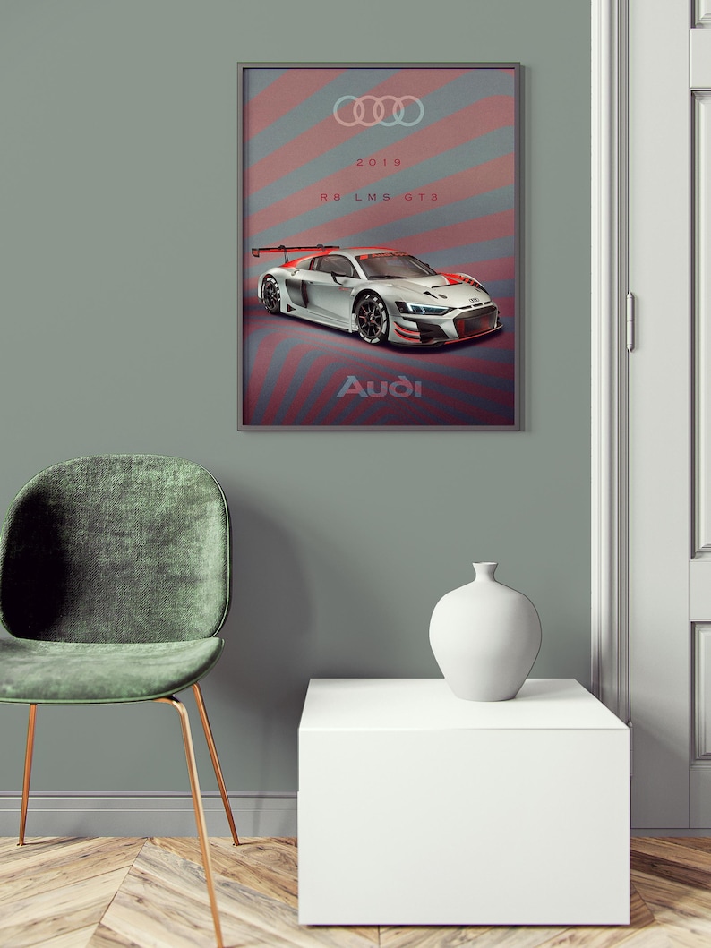 2019 Audi R8 LMS GT3 Poster Digital Motorsport Art Print Racing Car ...