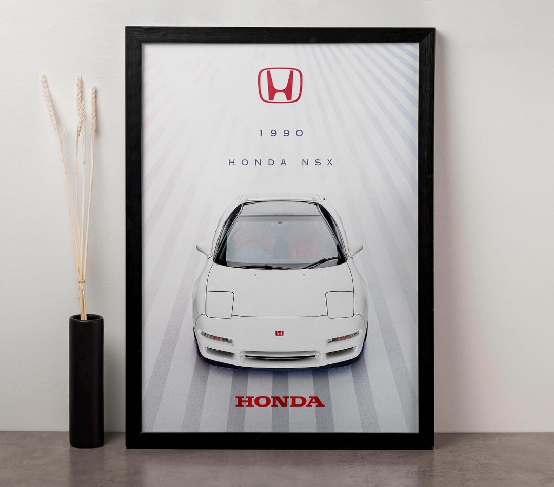 1990 Honda NSX Digital Poster - Classic Japanese Supercar Art Print - Iconic Honda NSX Car Wall ...
