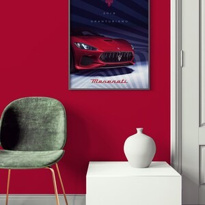 Maserati Granturismo Digital Poster - High-quality Sports Car Art - Etsy