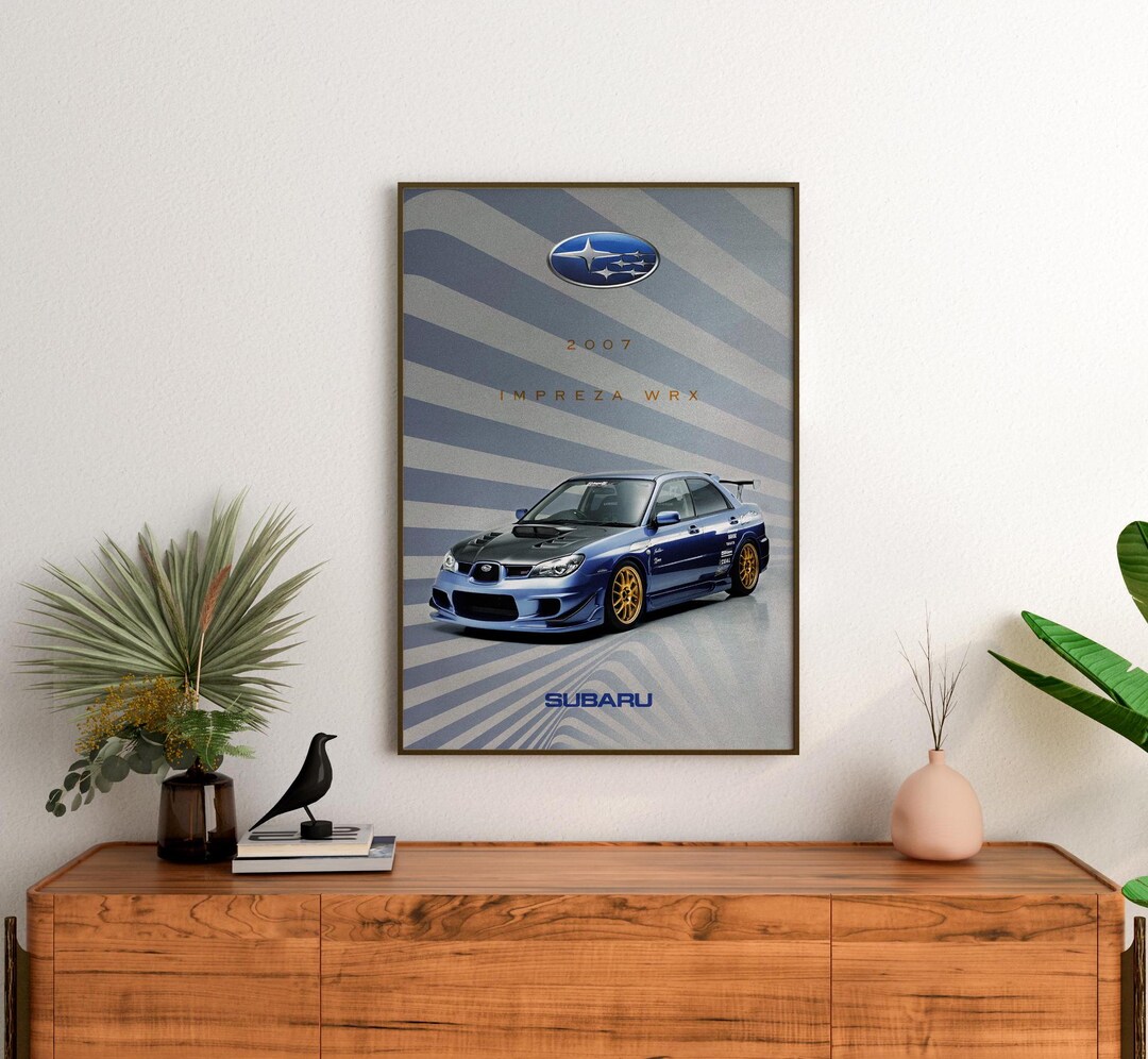 2007 Subaru Impreza WRX Poster | Rally-inspired Sports Car Art Print ...