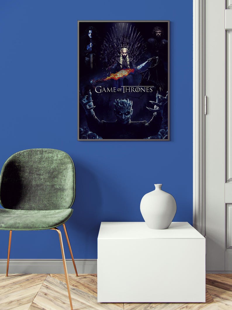 Game of Thrones Poster: Iconic Characters & Iron Throne Art (digital ...