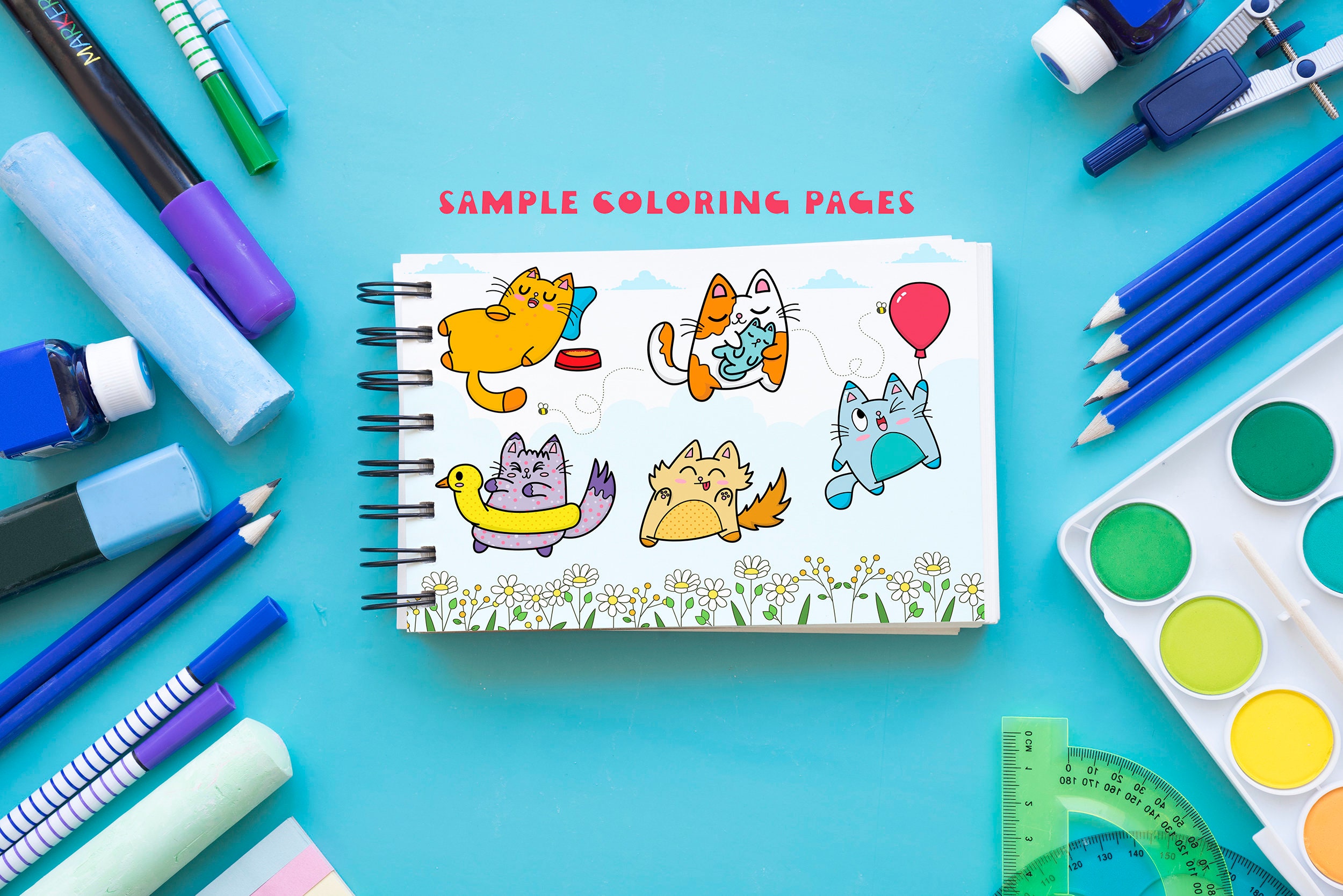 Endless Creativity With Our Cats and Dinos Printable Coloring Page ...