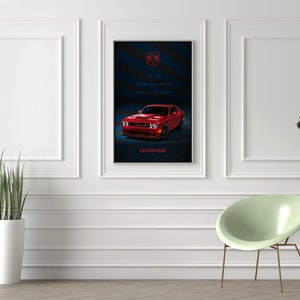 2015 Dodge Challenger Hellcat SRT Poster | Iconic Muscle Car Art Print ...